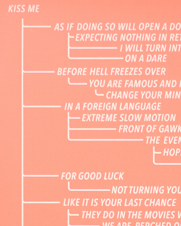 Kiss Me Flowchart (medium pink) | Ben Skinner | Buy Original Art Online ...
