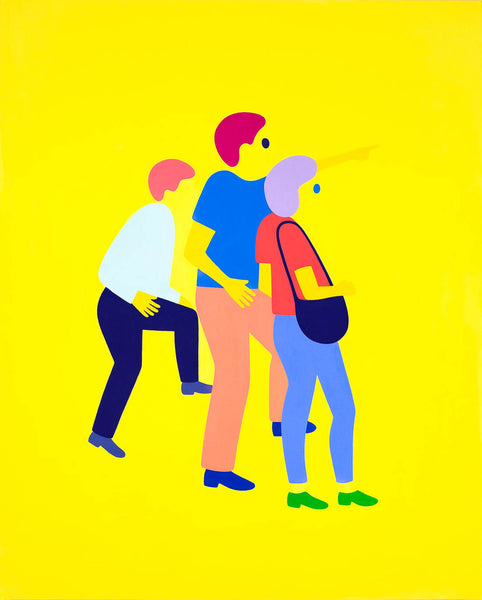 Three Tourists Point to the Right | Dana Bell | Buy Original Art Online ...