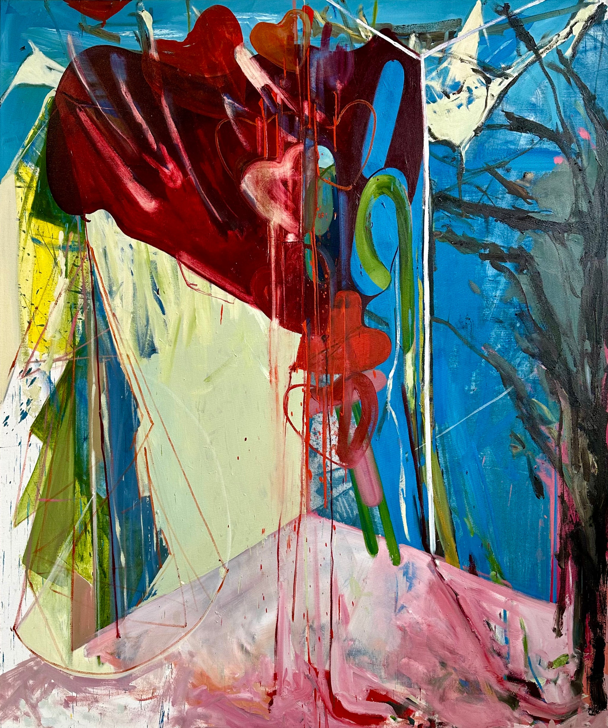 Heart Balloon Bunch in Corner | Diana Delgado | Buy Original Art Online ...
